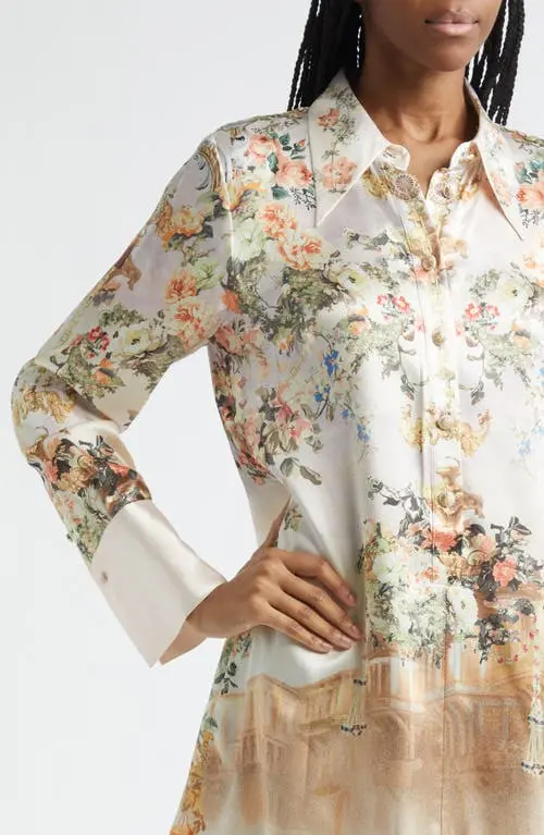 Camilla Printed Silk Shirt Dress