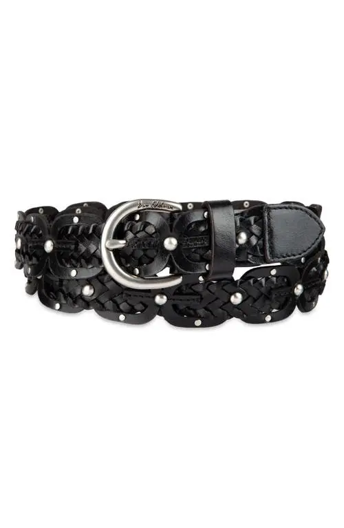 Sam Edelman Linked Braided Leather Belt - Black