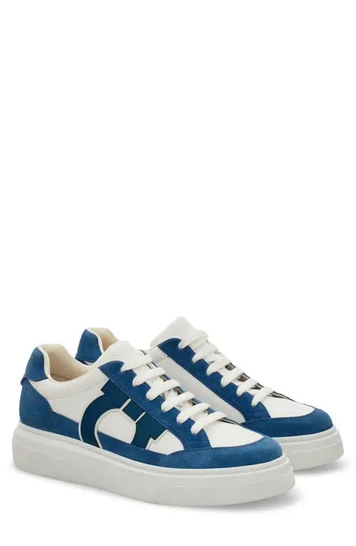 FERRAGAMO Cassina Gancio Low-top Sneakers - Bianco Ottico Filicudi