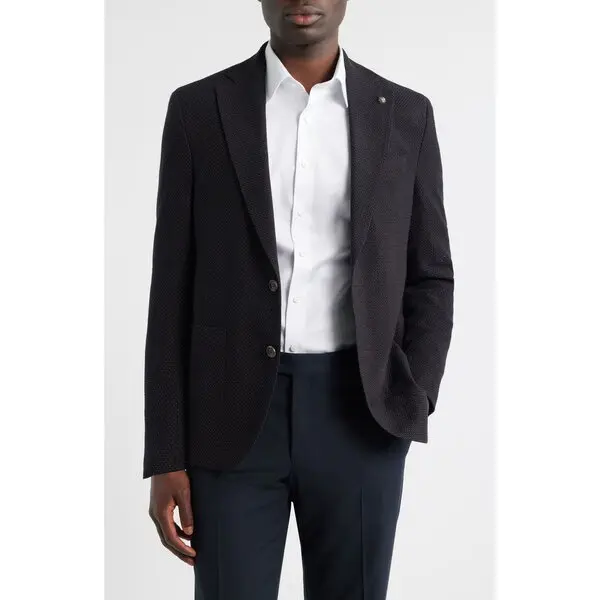 JACK VICTOR Hampton Contemporary Fit Textured Knit Wool Sport Coat