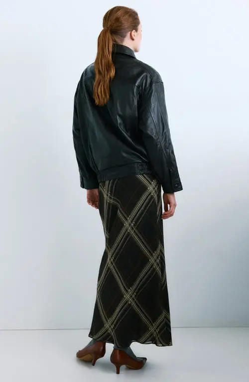 Mango Checked Maxi Skirt