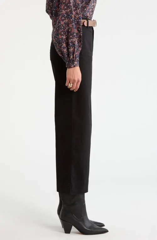 Treasure & Bond Patch Pocket Crop Wide Leg Pants - Black