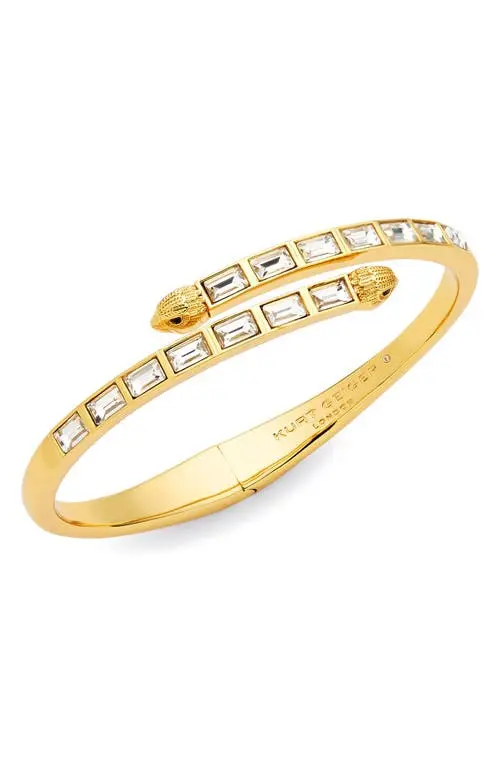 Kurt Geiger Baguette Stone Bypass Bangle - Gold/crystal