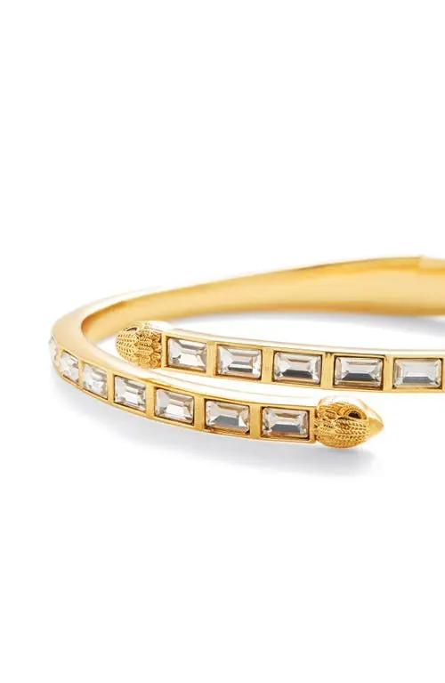 Kurt Geiger Baguette Stone Bypass Bangle - Gold/crystal