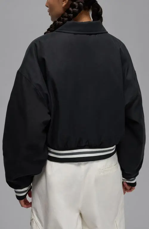 JORDAN Brooklyn Varsity Coach's Jacket - Black/black/iron Grey