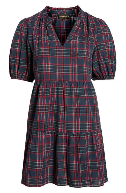 SUGARLIPS Chapman Plaid Puff Sleeve Dress