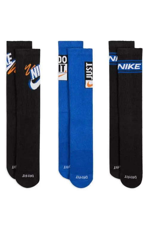 Nike Assorted 3-pack Dri-fit Crew Socks - Black Multi