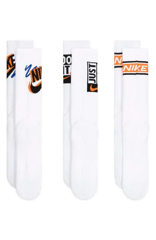 Nike Assorted 3-pack Dri-fit Crew Socks - Whtie Multi