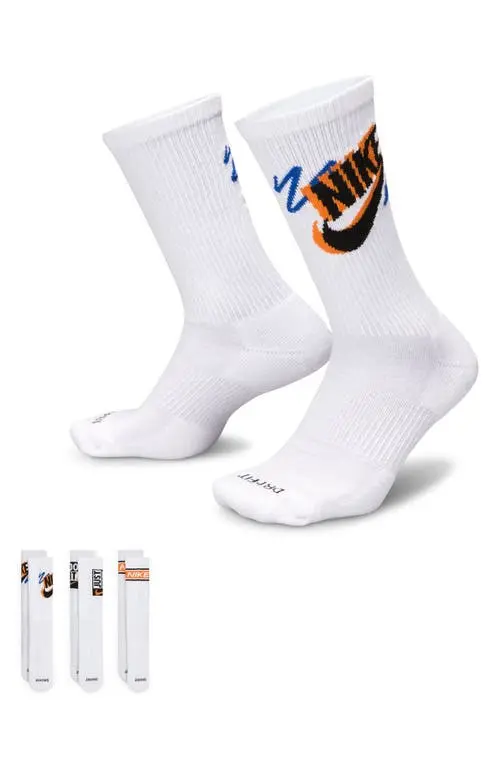 Nike Assorted 3-pack Dri-fit Crew Socks - Whtie Multi