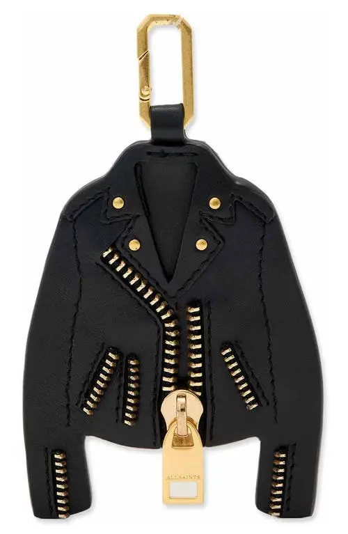ALLSAINTS Balfern Leather Jacket Keyring - Black/gold