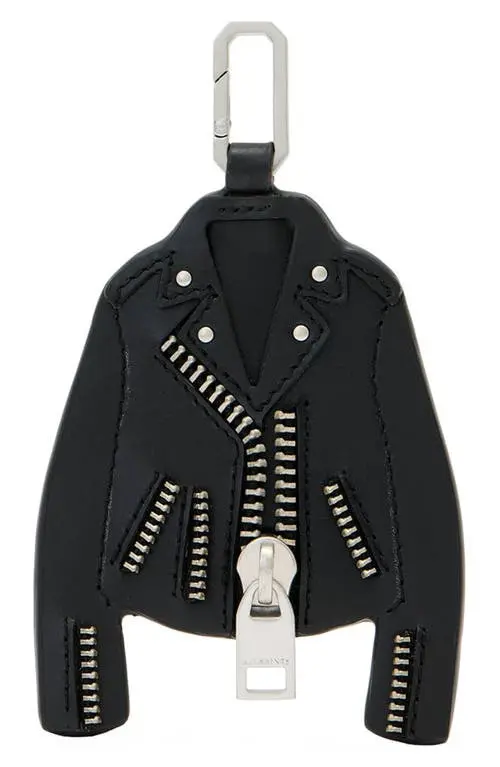 ALLSAINTS Balfern Leather Jacket Keyring - Black/silver