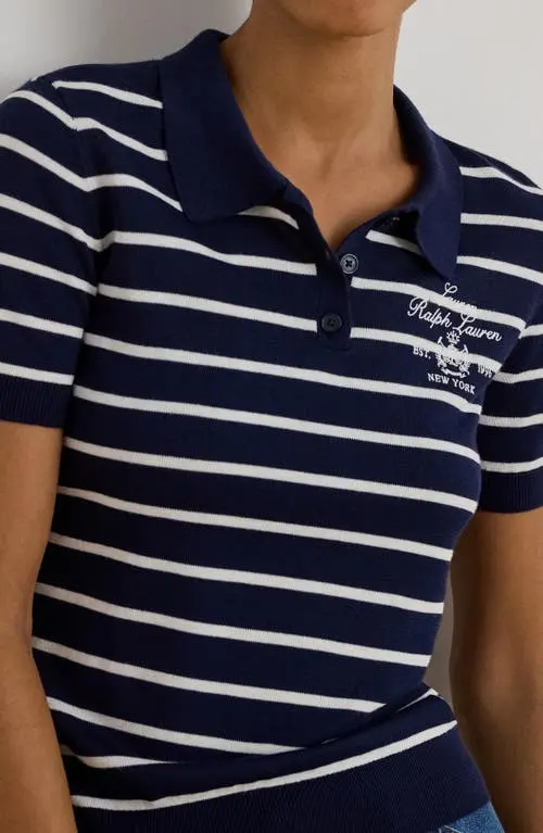 Ralph Lauren Striped Cotton-blend Polo Top
