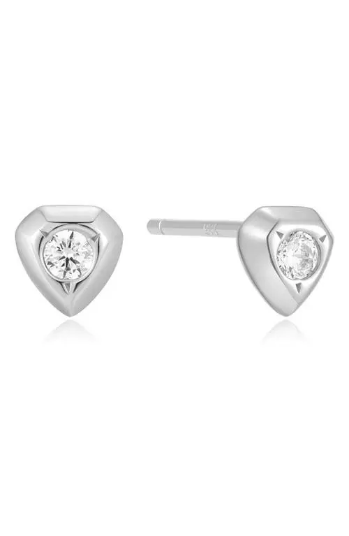ANIA HAIE Sparkling Shield Stud Earrings - Silver