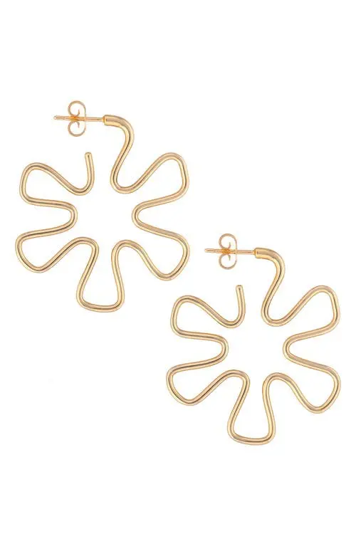 Bea Bongiasca Daisy Hoop Earrings - Gold