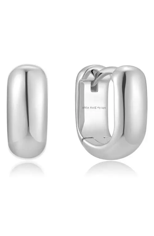 ANIA HAIE Mini U-shaped Huggie Hoop Earrings - Silver