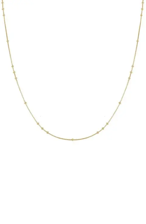 ANIA HAIE Mini Bead Station Box Chain Necklace - Shiny Gold