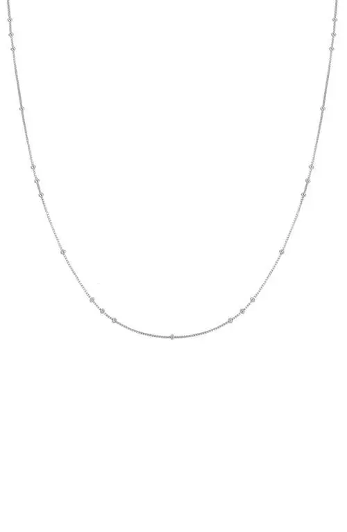 ANIA HAIE Mini Bead Station Box Chain Necklace - Silver