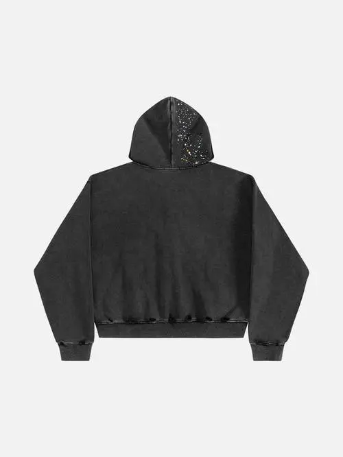 AELFRIC EDEN Rhinestone Embellished Zip-up Hoodie