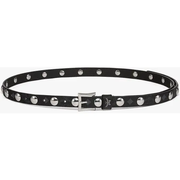 Mcm Aren 1" Belt In Galactic Gala Leather - Black