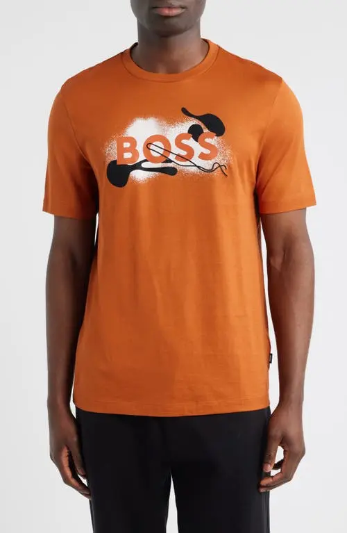 BOSS Thompson Emed Logo Graphic T-shirt - Dark Orange