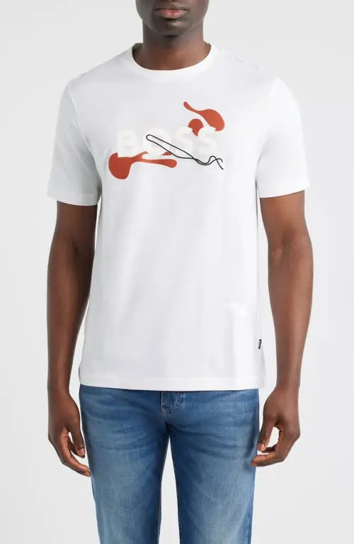BOSS Thompson Emed Logo Graphic T-shirt - White