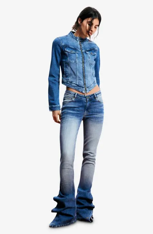 Desigual Asymmetric Stretch Denim Jacket