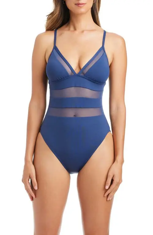 BLEU BY ROD BEATTIE Cross Back One-piece Swimsuit - Midnight