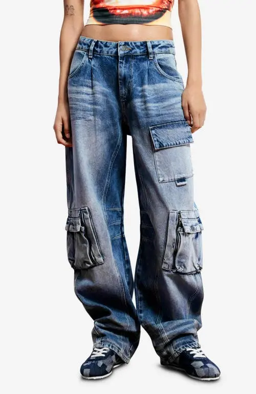Desigual Wide-leg Cargo Jeans