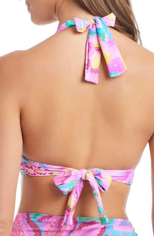 BLEU BY ROD BEATTIE Printed Halter Bikini Top - Pink Multi