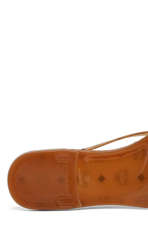 Mcm Monogram Jelly Thong Sandals - Cognac