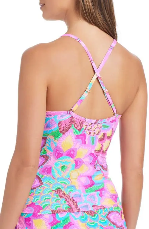 ROD BEATTIE Printed High Neck Tankini Top