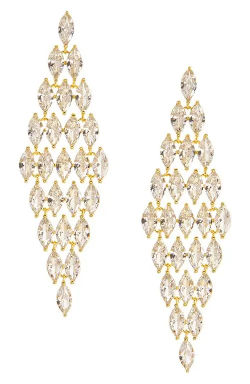 MARLYN SCHIFF Eliza Statement Drop Earrings - Gold Plated