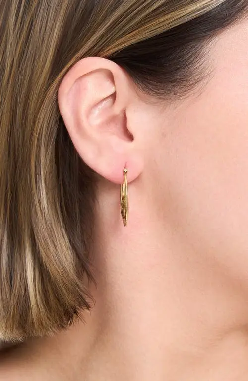 ATHRA LUXE Long Textured Hoop Earrings