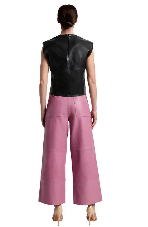AS By DF Ruby Leather Wide Leg Jeans