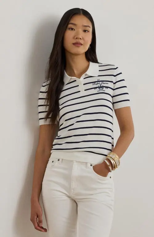 Ralph Lauren Natrissa Striped Polo Sweater