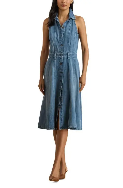 Ralph Lauren Caluna Denim Button-front Midi Dress