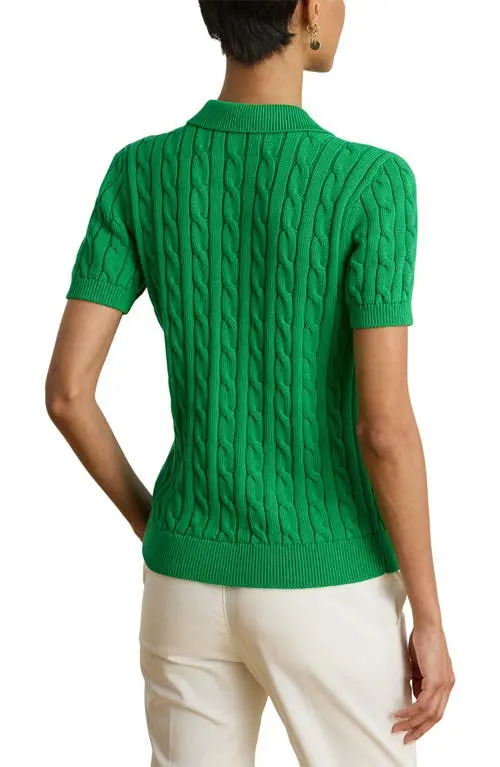 Ralph Lauren Natrissa Cable-knit Polo Sweater
