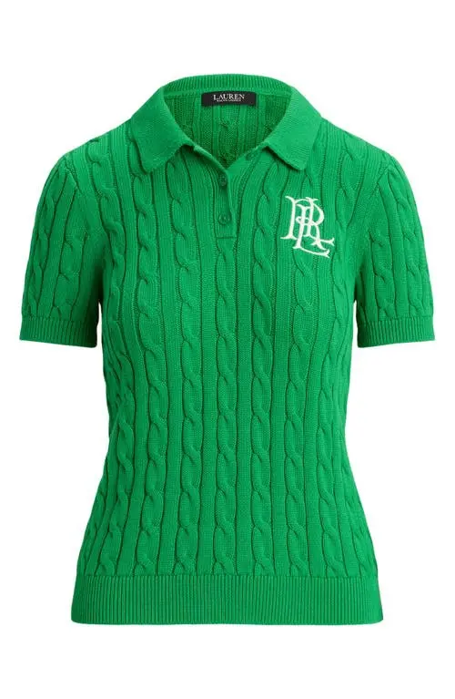 Ralph Lauren Natrissa Cable-knit Polo Sweater