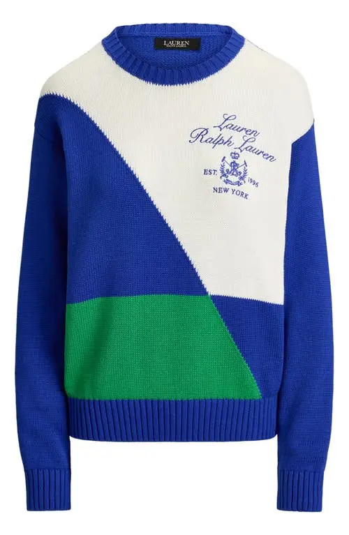 Ralph Lauren Colorblock Embroidered Sweater