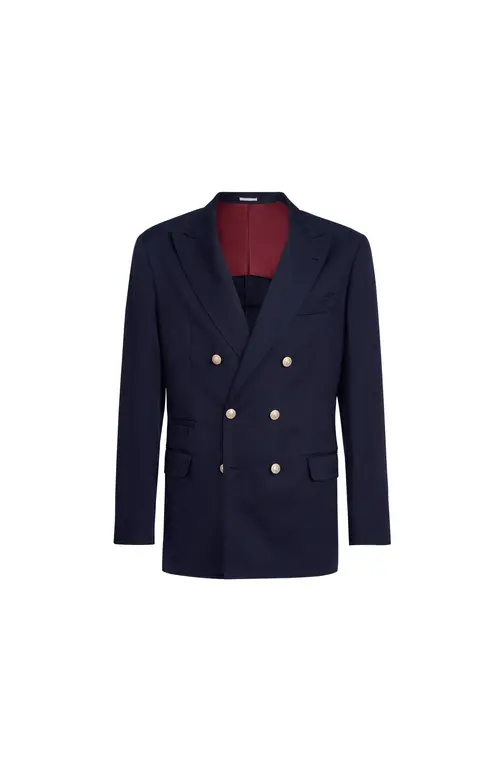 Brunello Cucinelli Twill Unconstructed Blazer - Navy Blue