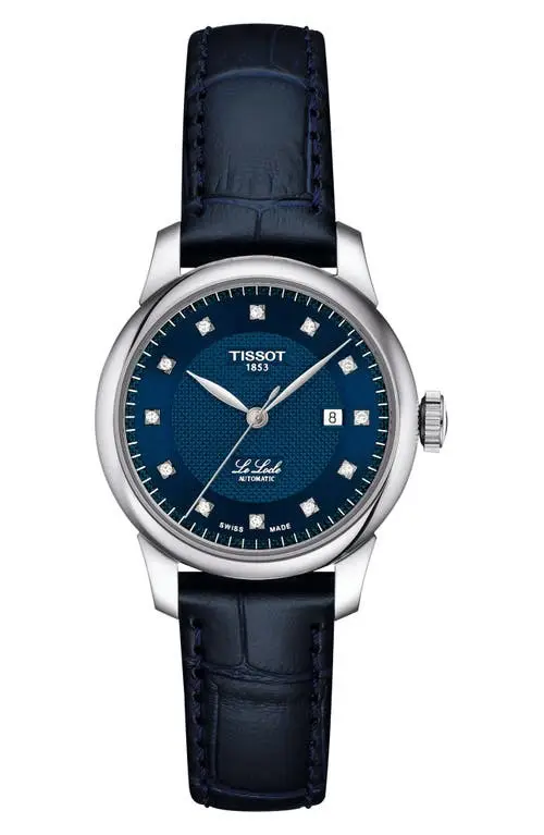 TISSOT Le Locle Automatic Leather Strap Watch - Blue
