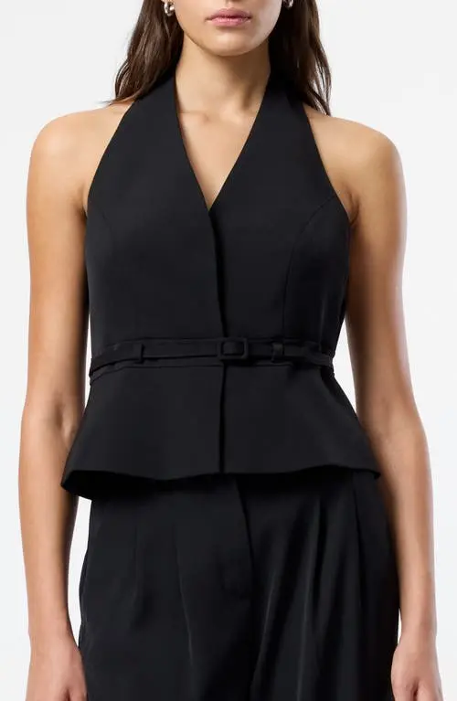 French Connection Harry Belted Suiting Halter Top - Black