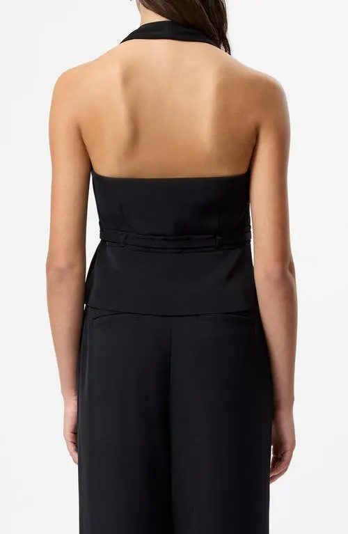 French Connection Harry Belted Suiting Halter Top - Black