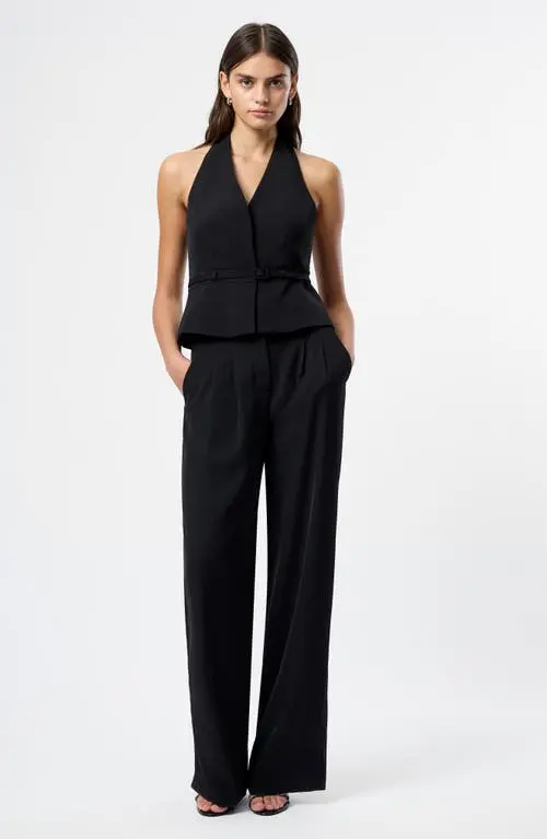 French Connection Harry Belted Suiting Halter Top - Black