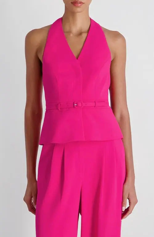 French Connection Harry Belted Suiting Halter Top - Electric Pink