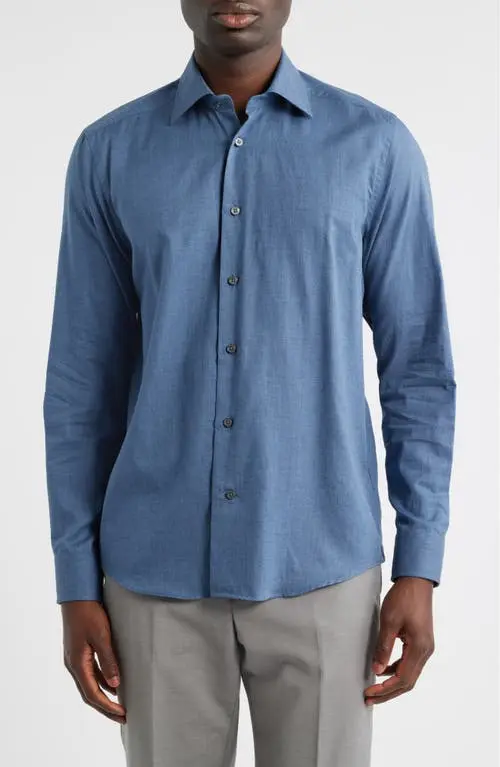 JACK VICTOR Leonard Cotton Button-up Shirt - Blue