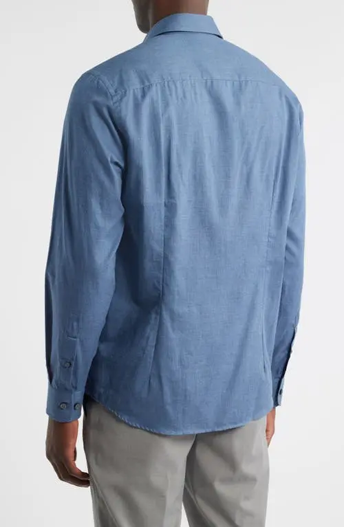 JACK VICTOR Leonard Cotton Button-up Shirt - Blue