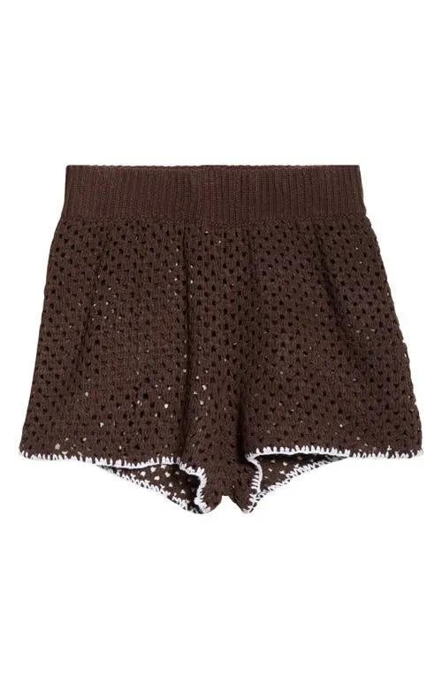 Elan Open Knit Shorts - Brown