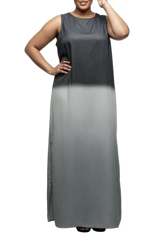 STANDARDS & PRACTICES Ombré Dip-dye Sleeveless Maxi Dress - Grey Dip Dye