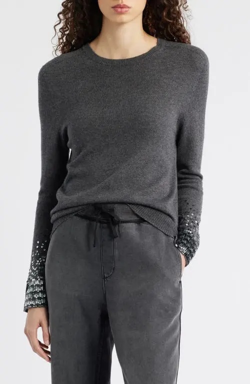 Kobi Halperin Lainey Sequin Cuff Sweater - Grey